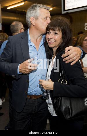 Koen Anciaux and Marianne Festraets pictured during a party meeting on ...