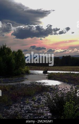 sunset on the Taro river Parma Stock Photo - Alamy