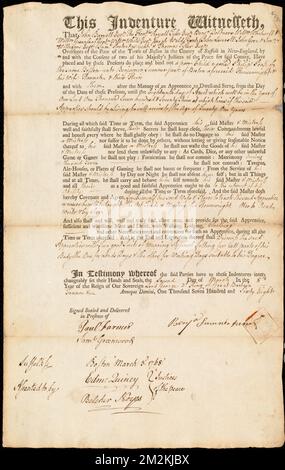 Document of indenture: Servant: Peak, Phillip [Philip]. Master: Sumner ...