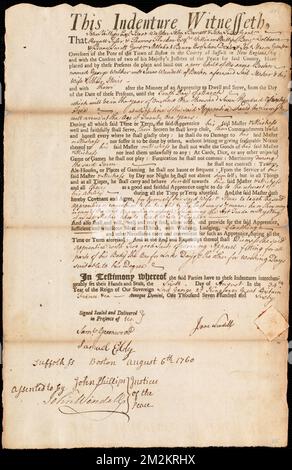 Document of indenture: Servant: Walker, George. Master: Palfrey, Thomas ...