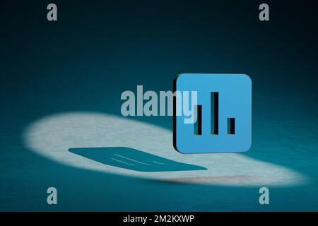 Beautiful abstract illustrations Blue Poll symbol icons on a wall ...