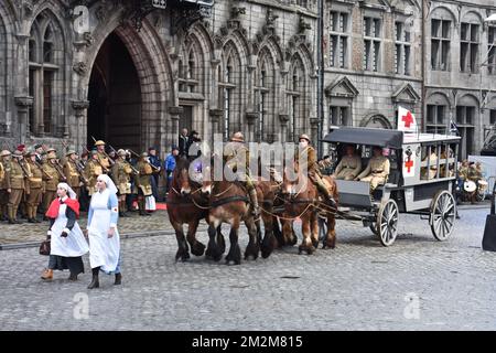 Illustration shows a World War I commemoration in Mons, Sunday 11 ...