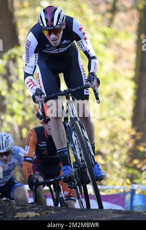 Belgian Timo Kielich pictured in action during the U23 race of the ...