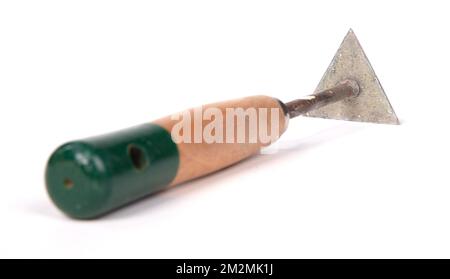 Triangular Paint Scraper knife, isolated on white Stock Photo - Alamy