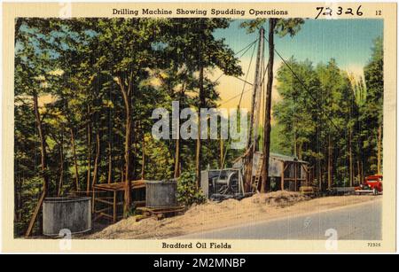 Drilling machine showing spudding operations, Bradford Oil fields ...