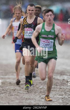 Belgian Clement Deflandre pictured in action during the U23 men race at ...