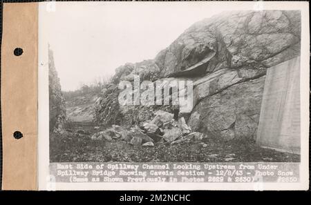 Spillway channel, looking upstream from under bridge showing disposal ...