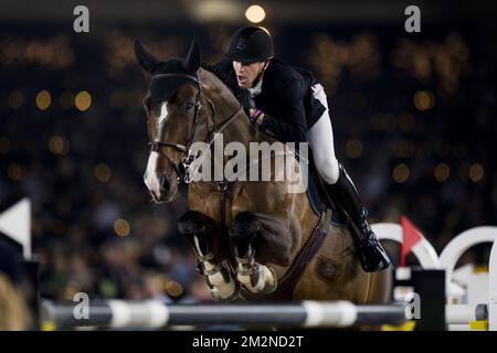Kevin Staut pictured in action during the FEI World Cup Jumping ...