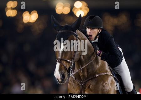 Kevin Staut pictured in action during the FEI World Cup Jumping ...