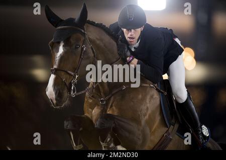 Kevin Staut pictured in action during the FEI World Cup Jumping ...