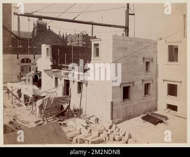 East wall of Courtyard under construction, construction of the McKim ...