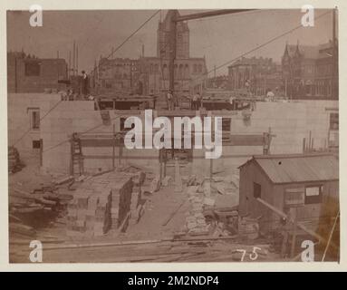 East wall of Courtyard under construction, construction of the McKim ...