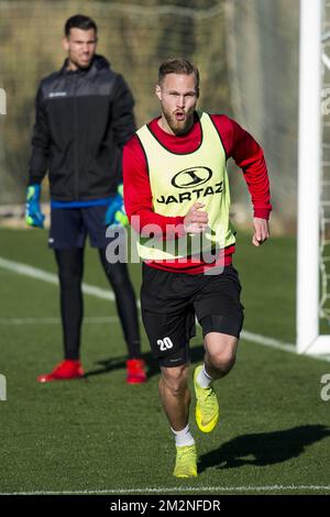 Mechelen's Gustav Engvall pictured in action during a soccer game ...
