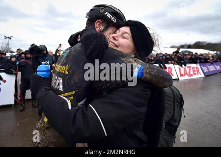 Belgian Toon Aerts and his girlfriend sarah celebrates after winning ...