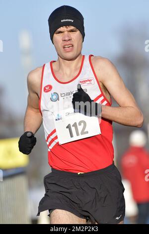 Belgian Dries Basemans pictured in action during the men's race at the ...