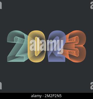 Happy New Year 2023 text for banner design illustration Stock Vector ...