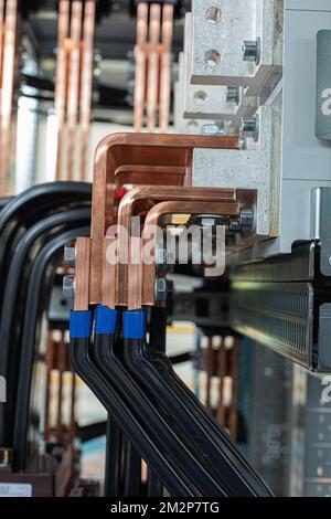 An electrical connection of flexible and solid copper between a circuit ...
