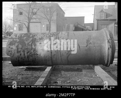 Electrolysis, 48-inch pipe No. 780 pitted by electrolysis, Boylston ...