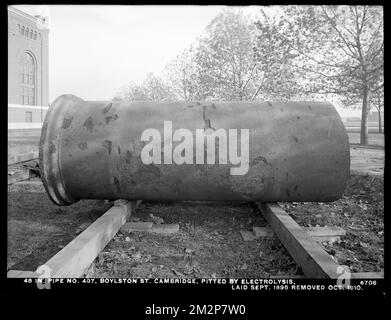 Electrolysis, 48-inch pipe No. 780 pitted by electrolysis, Boylston ...