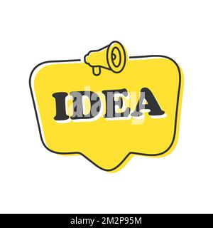 Idea yellow cartoon, hand draw speech bubble Stock Vector Image & Art ...