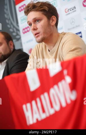 Standard's Alen Halilovic pictured during a press conference of Belgian ...