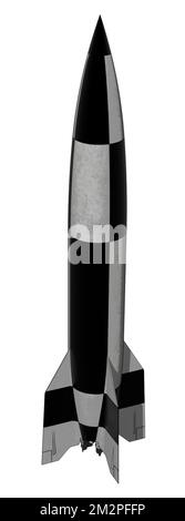 Wernher von Braun with V2 rocket bomb model of missile terror weapon ...
