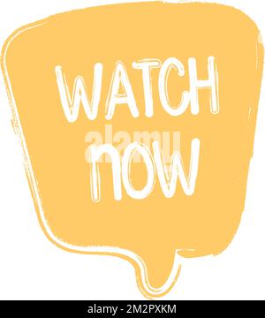 Watch now on doodle speech bubble. eps 10 Stock Vector Image & Art - Alamy