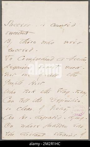 Emily Dickinson, Amherst, Mass., autograph manuscript poem: Your riches ...