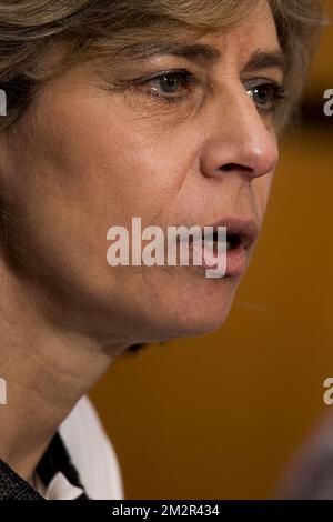 Proximus CEO Dominique Leroy pictured during a press conference of ...