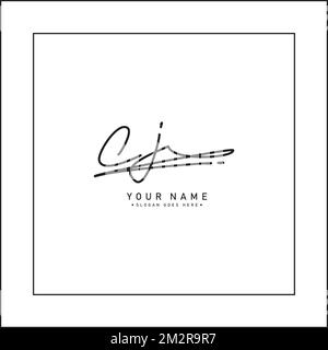 CJ Letter Signature Logo Template elegant design logo. Hand drawn ...