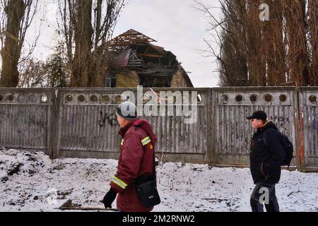 A destroyed house can be seen as a result of an Iranian drone Shahed ...