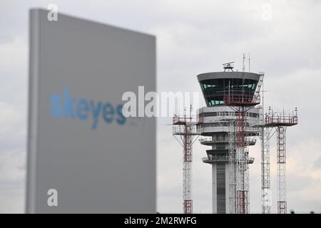 Illustration picture shows the skeyes control tower before a press ...