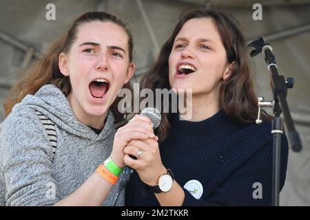 Climate activist Adelaide Charlier and Climate activist Julie Schummer ...