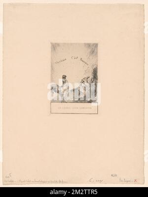 Ex-Libris Léon Gambetta , Roosters, Hands, Alphonse Legros (1837-1911 ...