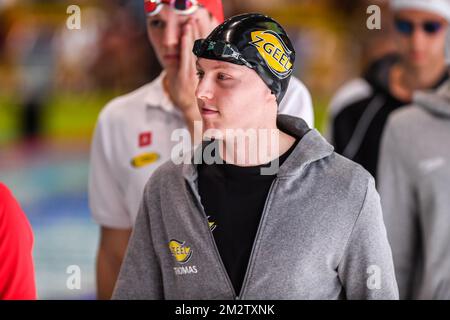 Belgian Thomas Thijs pictured ahead of the men's 100m freestyle at the ...