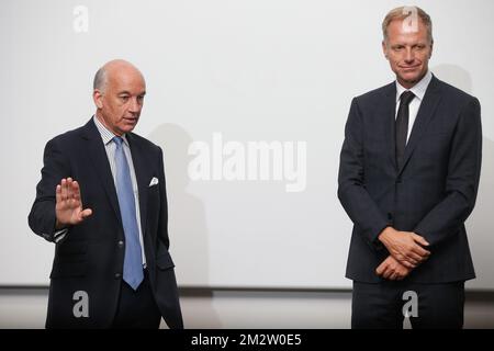 David Elleray and KBVB URBSFA CEO Peter Bossaert pictured during a ...