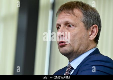 Skeyes CEO Johan Decuyper pictured during a press conference to present ...