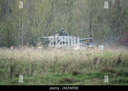 commander and gunner directing action in a British army FV4034 ...