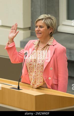 sp.a's Katia Segers pictured during a plenary session of the Flemish ...