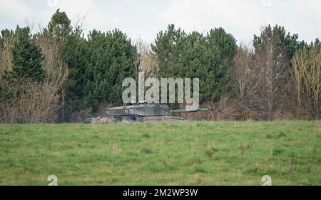 commander and gunner directing action in a British army FV4034 ...