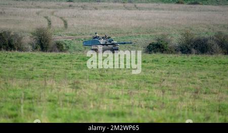 commander and gunner directing action in a British army FV4034 ...