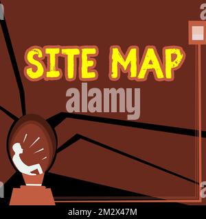 Sign displaying Site Map. Business approach designed to help both users ...
