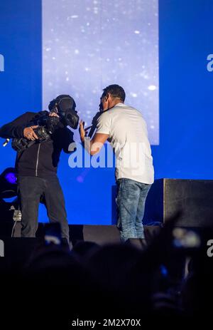 Joeystarr & Kool Shen from the french rap group Suprême NTM on stage ...