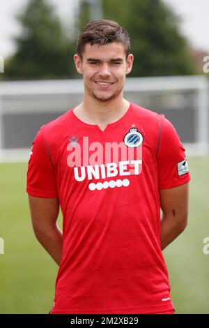 Club's goalkeeper Nick Shinton poses for a team picture, at the 2021 ...