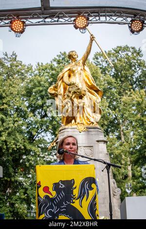 Flemish Minister President Liesbeth Homans pictured during a speech for ...