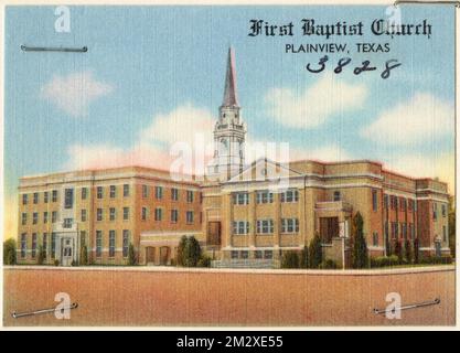 First Baptist Church, Plainview, Texas , Churches, Tichnor Brothers Collection, postcards of the ...