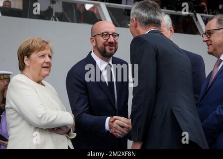 German Chancellor Angela Merkel and Belgian Prime Minister Charles ...