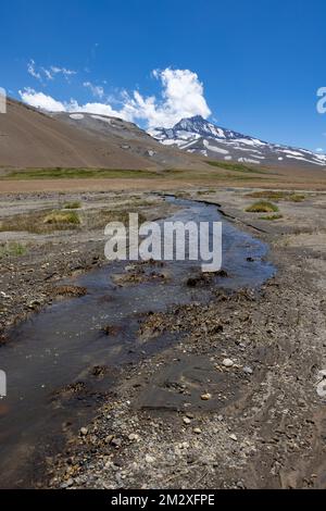 Volcano Planchón-Peteroa and landscape at Paso Vergara - crossing the ...