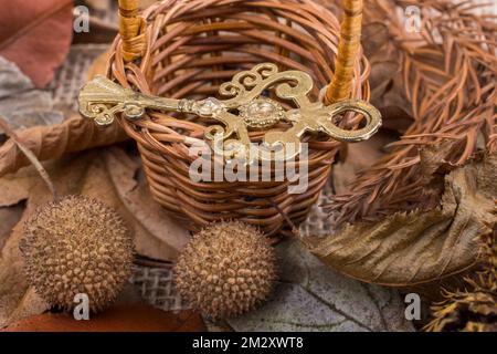 Plenty of Retro styled golden color keys Stock Photo - Alamy