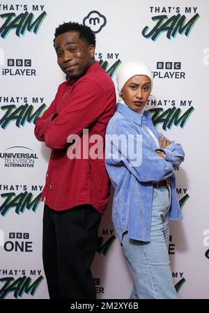 Michael Odewale and Ola Labib attend the That's My Jam photo call at ...